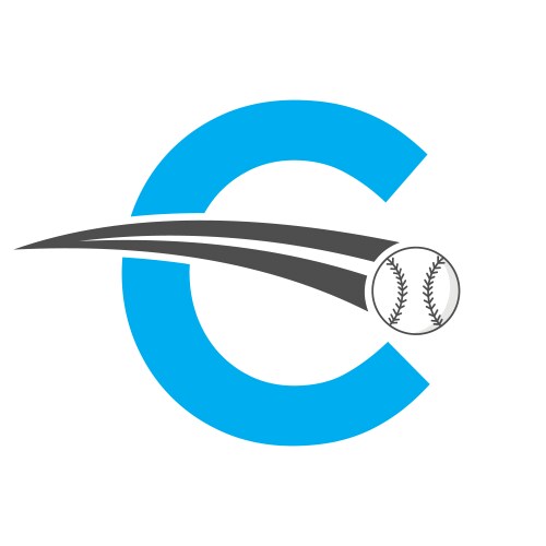 Baseball logo on letter w concept with moving Vector Image