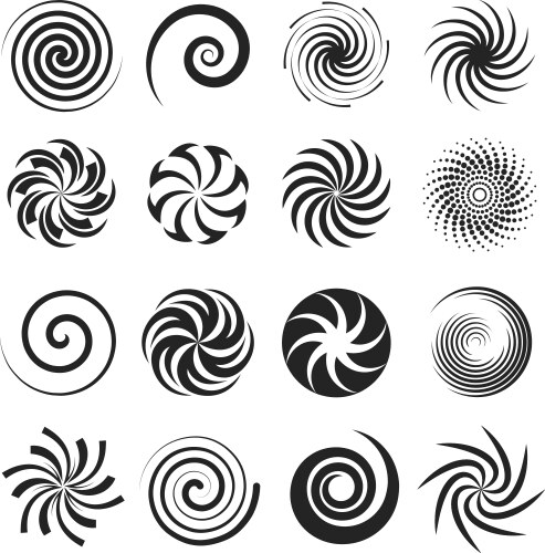 Spirals circular wave elements psychedelic Vector Image