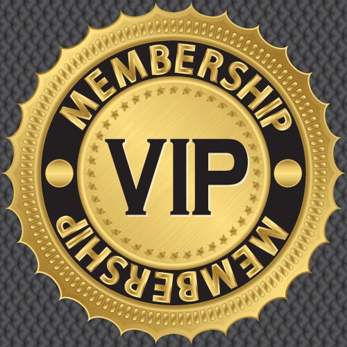 Vip membership golden label Royalty Free Vector Image