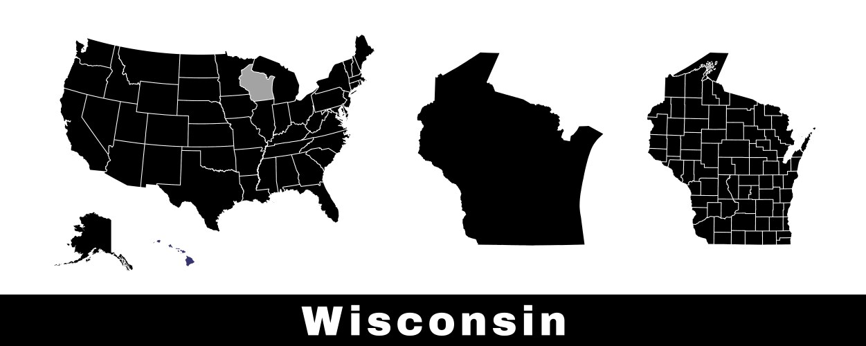 Wisconsin State Outline Vector Images (over 650)