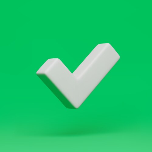 3d realistic green right check mark sign in circle