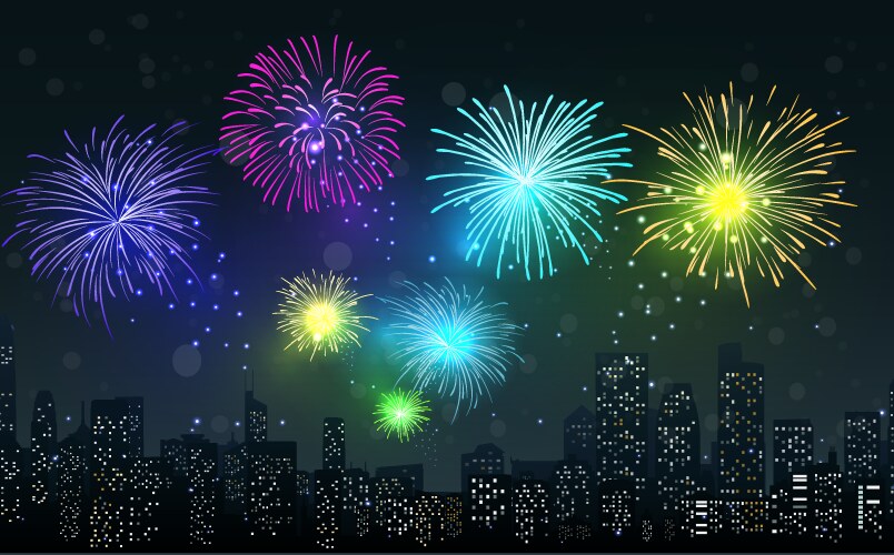 Festival firework colorful carnival fireworks Vector Image