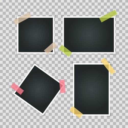 Photo frame border with transparent background Vector Image