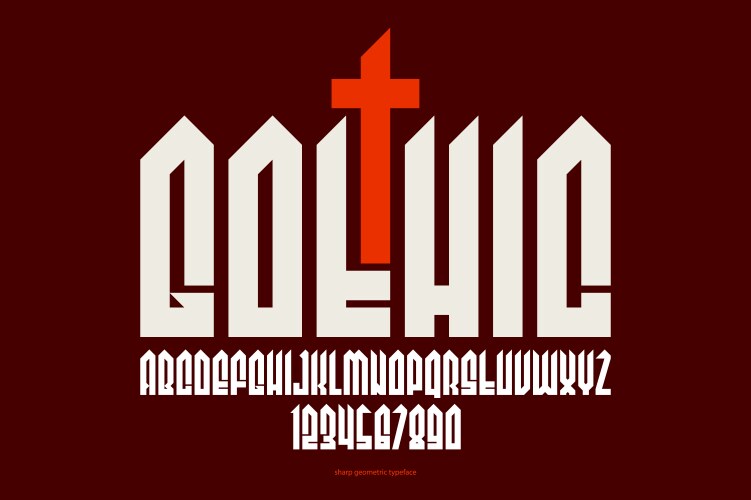 Sharp and bold display condensed font for logos Vector Image