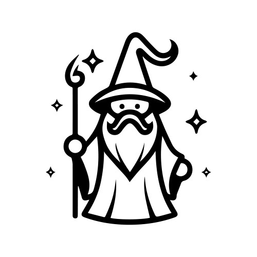 Wizard fantasy character icon doodle Royalty Free Vector