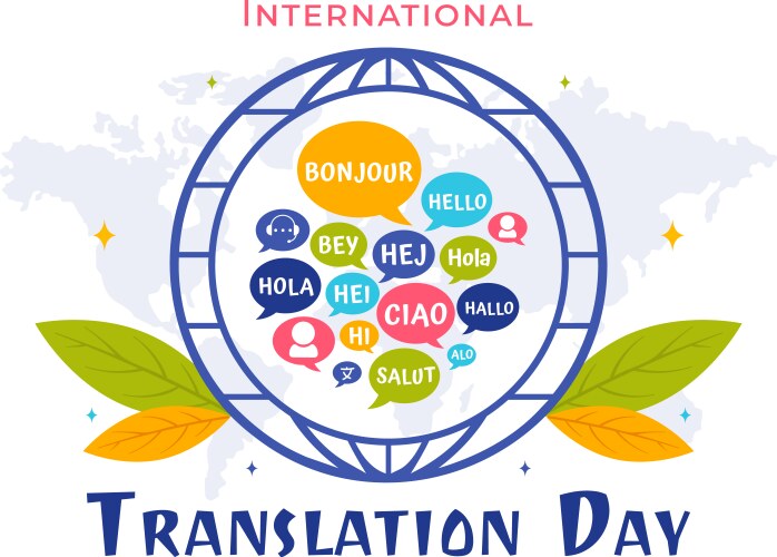 World translator or translation language day Vector Image