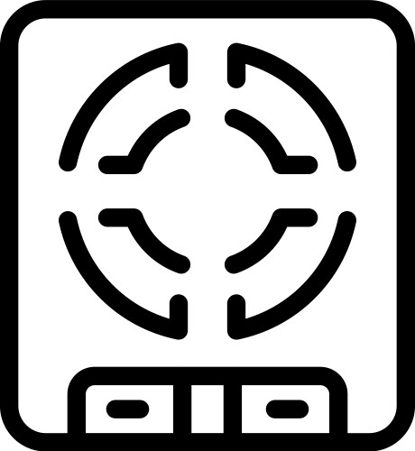 Induction technology cooker icon outline Vector Image