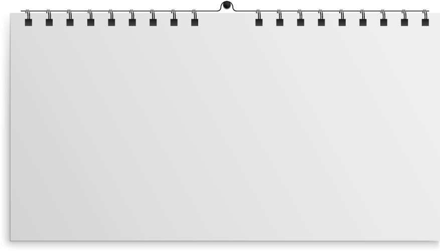 Blank desk horizontal spiral calendar - front Vector Image