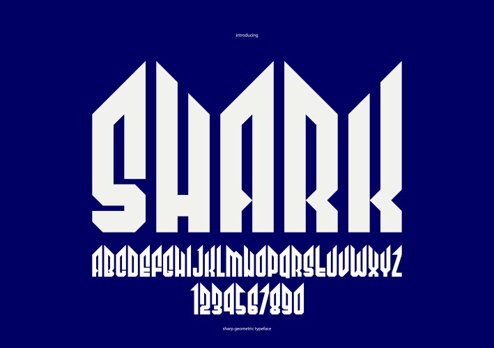 Sharp and bold display condensed font for logos Vector Image