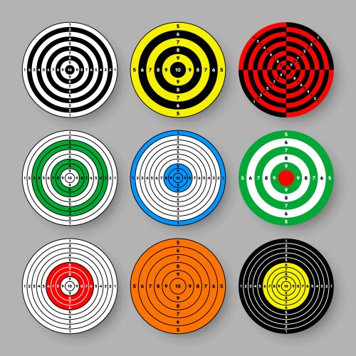 Shooting range paper targets round target Vector Image