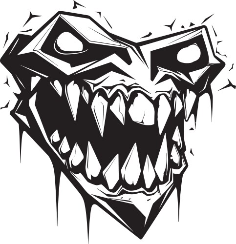Demonic bite evil creature mouth symbol haunting Vector Image