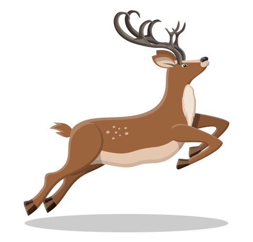 Cartoon deer jumping Royalty Free Vector Image