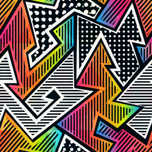 Graffiti geometric seamless pattern Royalty Free Vector