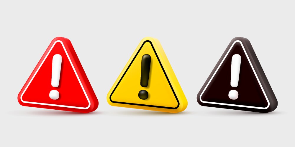 Warning caution sign problem message mark danger Vector Image