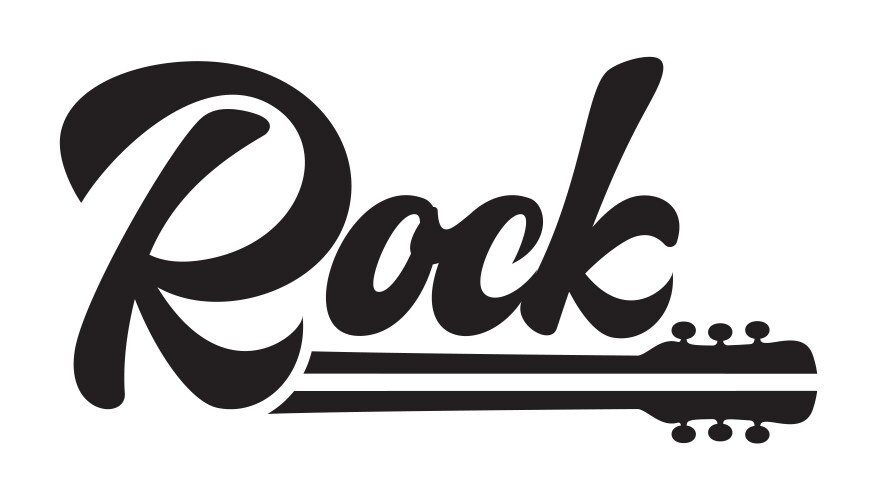 Color calligraphic inscription rock and roll Vector Image