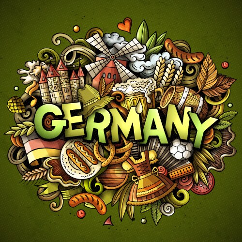 Germany hand drawn cartoon doodles Royalty Free Vector Image