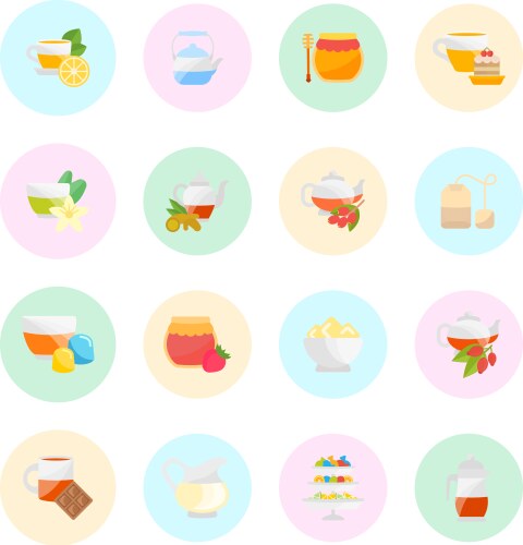 Tea party set Royalty Free Vector Image - VectorStock