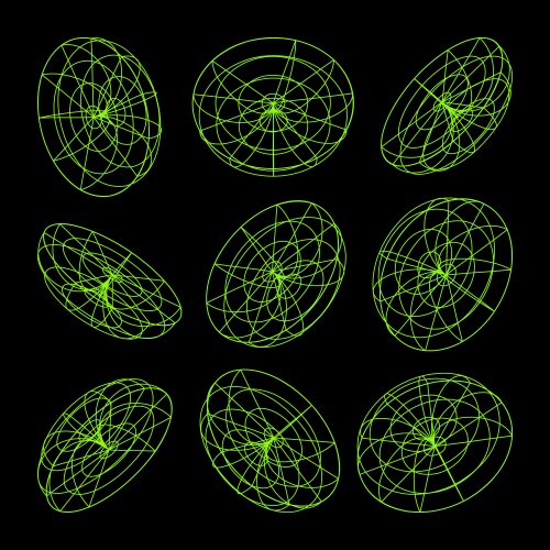 Wireframe lined shapes perspective mesh 3d grid Vector Image