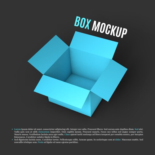 Open Box Mockup - Top View Royalty Free Vector Image