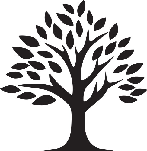 Simple black tree decor images Royalty Free Vector Image Simple black tree decor images Royalty Free Vector Image