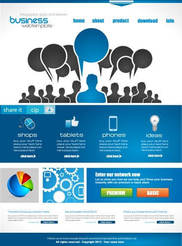 Business template web site Royalty Free Vector Image