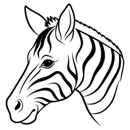 Zebra Head Outline 1art1 Zebras Zebra Head Profile Poster Digital Zoo