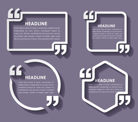 Quotes in quotation marks on stickers Royalty Free Vector