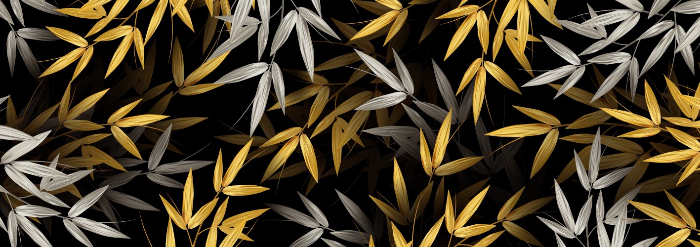 Bamboo with leaves pattern Royalty Free Vector Image