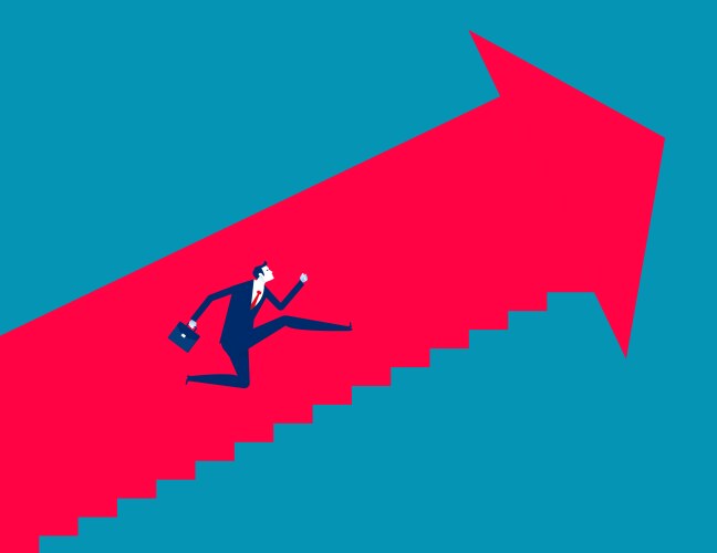 Leader is climbing career ladder concept business Vector Image