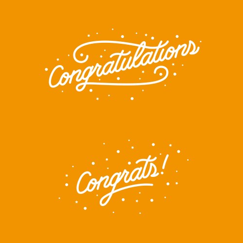Congratulations hand lettering calligraphic Vector Image
