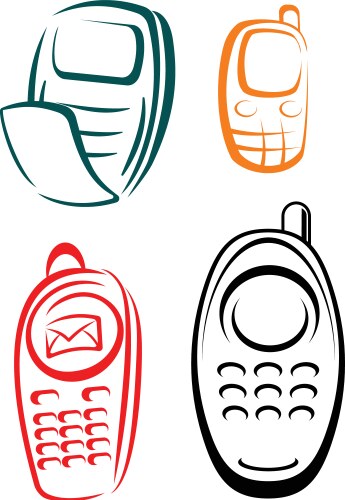 No cell phone sign mobile prohibited Royalty Free Vector