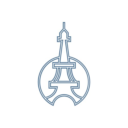 Eiffel tower logo Royalty Free Vector Image - VectorStock