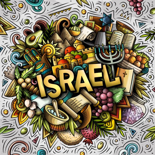 Israel hand drawn cartoon doodles Royalty Free Vector Image