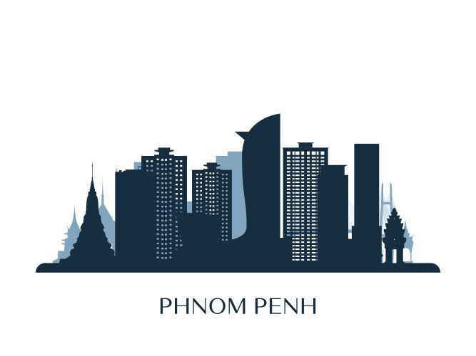 Phnom penh landmarks and monuments Royalty Free Vector Image