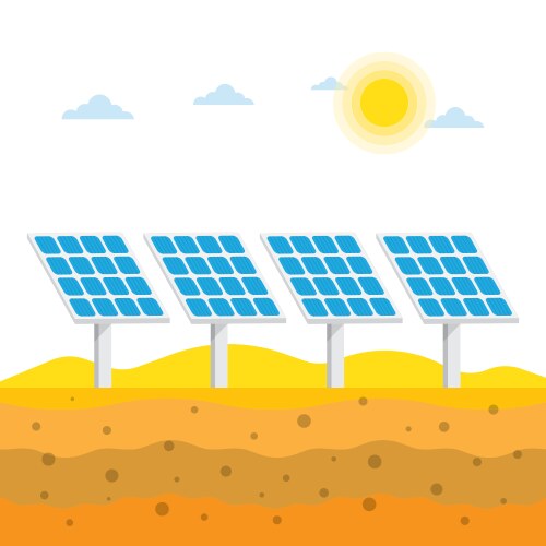 Energy clean panel solar mountains landscape Vector Image