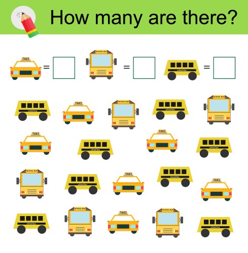Math activity for kids developing numeracy Vector Image