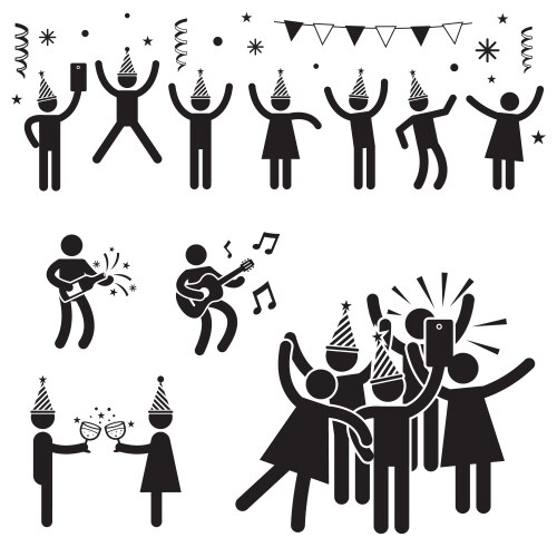 Cartoon people - happy party time Royalty Free Vector Image