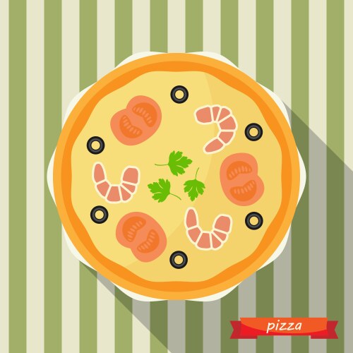 Gourmet pizza icon cartoon style Royalty Free Vector Image