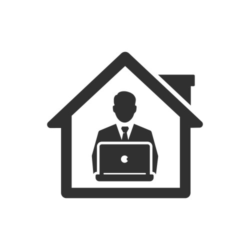 Stick figure working from home Royalty Free Vector Image