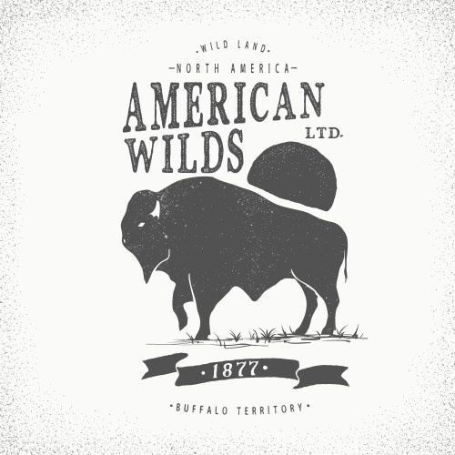 Group of buffalo running graphic Royalty Free Vector Image