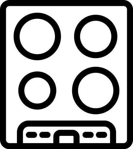 Instant heat induction cooker icon outline Vector Image
