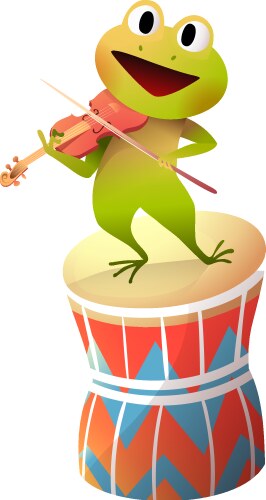 Frog playing music Royalty Free Vector Image - VectorStock