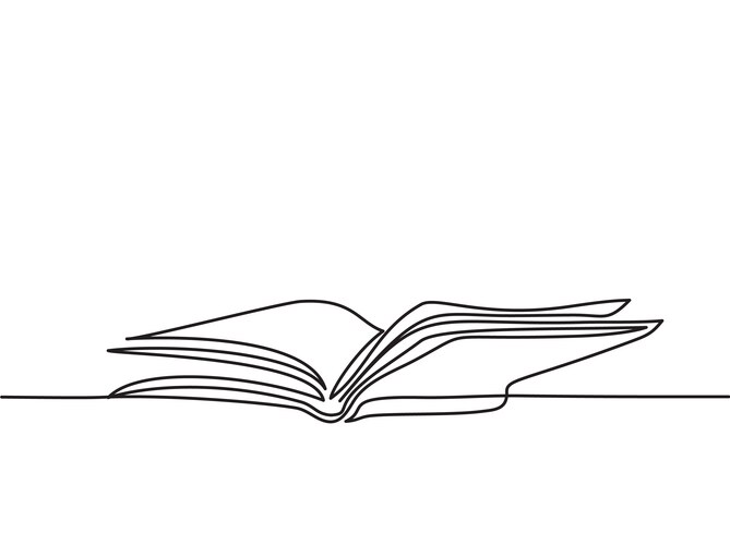 Open book on white background line drawing style Vector Image