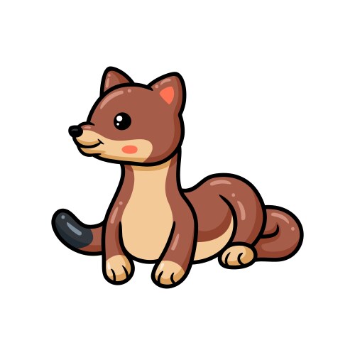 Cute little weasel cartoon sleeping Royalty Free Vector