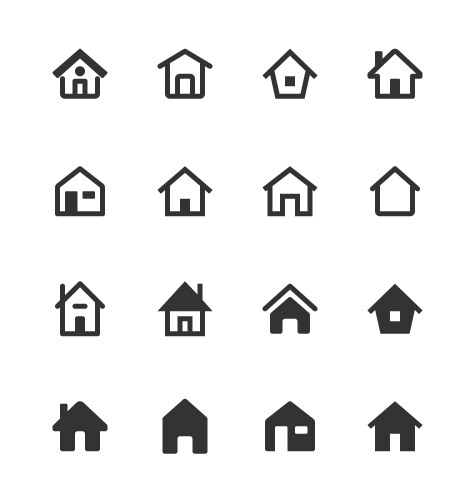 Houses icons set Royalty Free Vector Image - VectorStock
