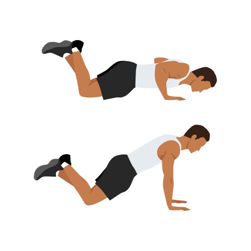 Modified knee push ups exercise Royalty Free Vector Image
