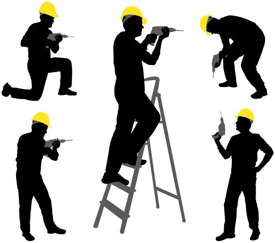 Career silhouette female workers Royalty Free Vector Image