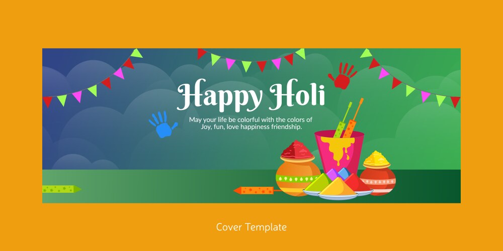 Happy holi cover page design Royalty Free Vector Image