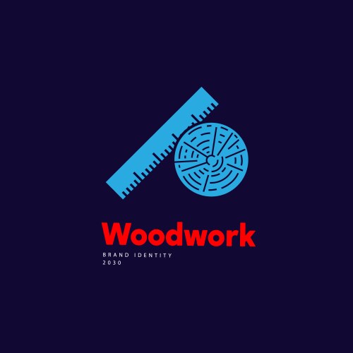 Woodworking logo template Royalty Free Vector Image