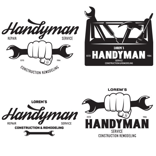 Handyman labels badges emblems and design elements
